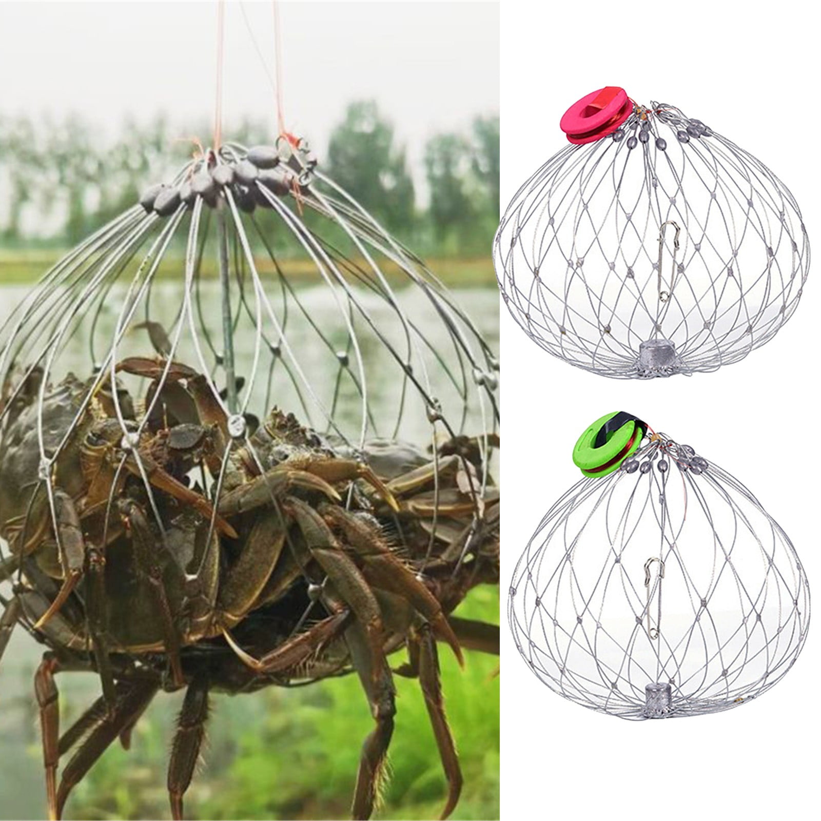 WOCACHI Automatic Opening & Closing Fishing Net Cage - Walmart.com