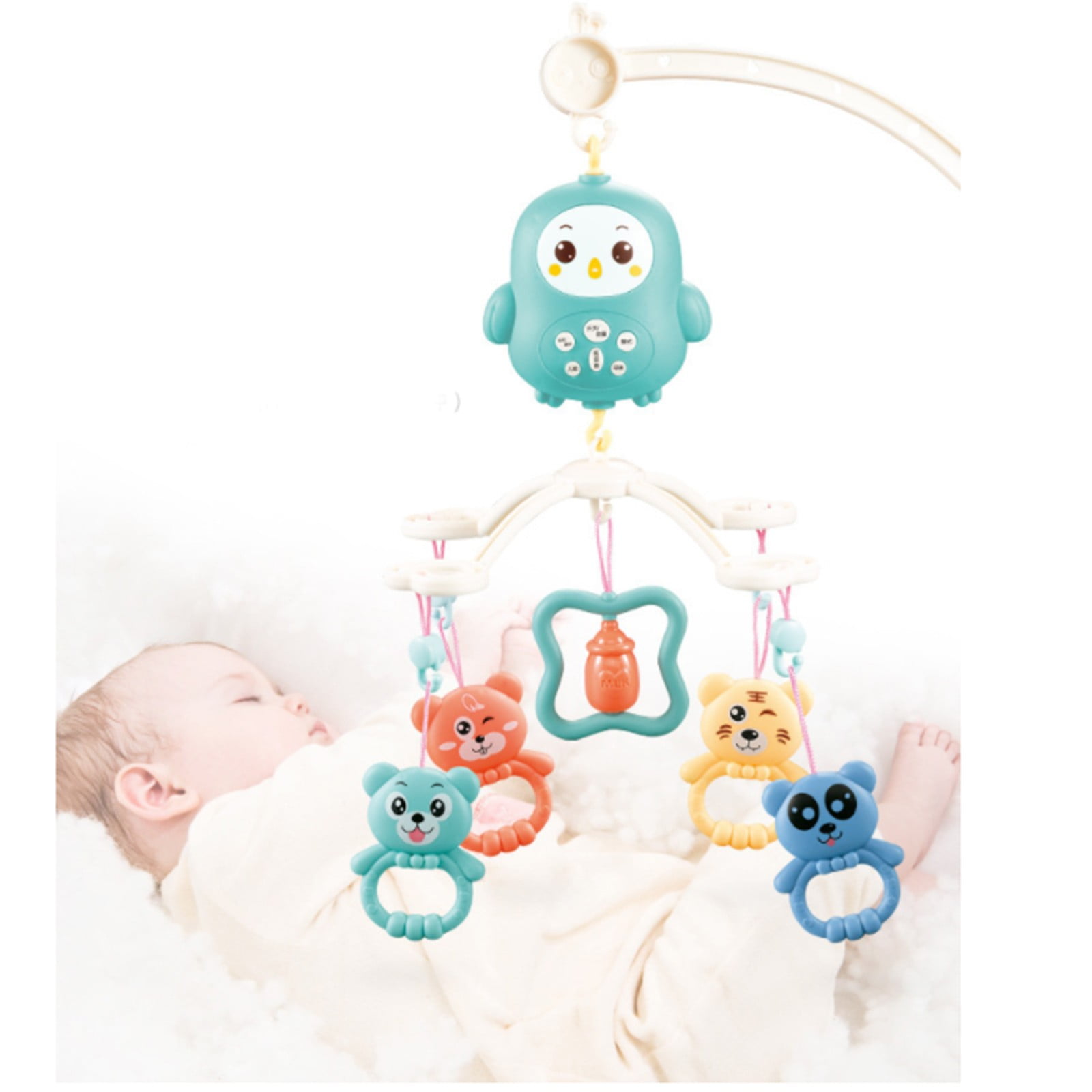 WOCACHI Baby Musical Crib Mobile with Hanging Rotating Toys Remote ...
