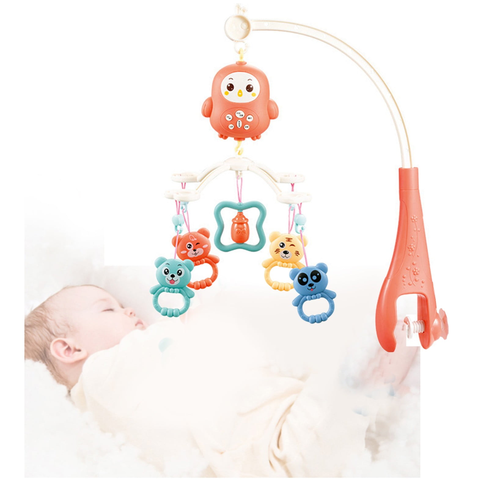WOCACHI Baby Musical Crib Mobile with Hanging Rotating Toys Remote ...