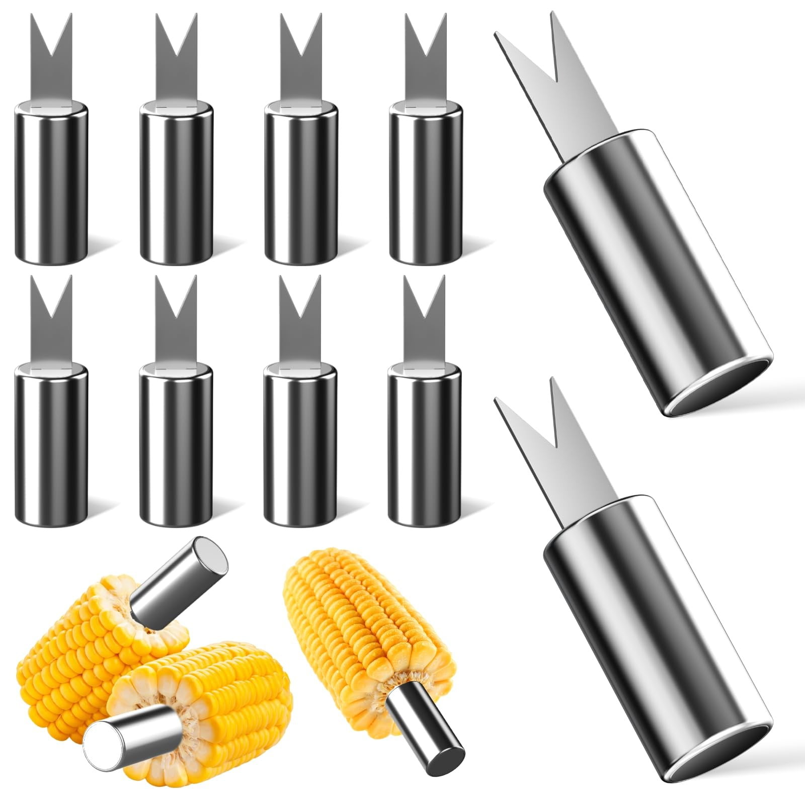 WOCACHI Corn Stand 10 Corn Forks Stainless Corn on the Cob Stand ...