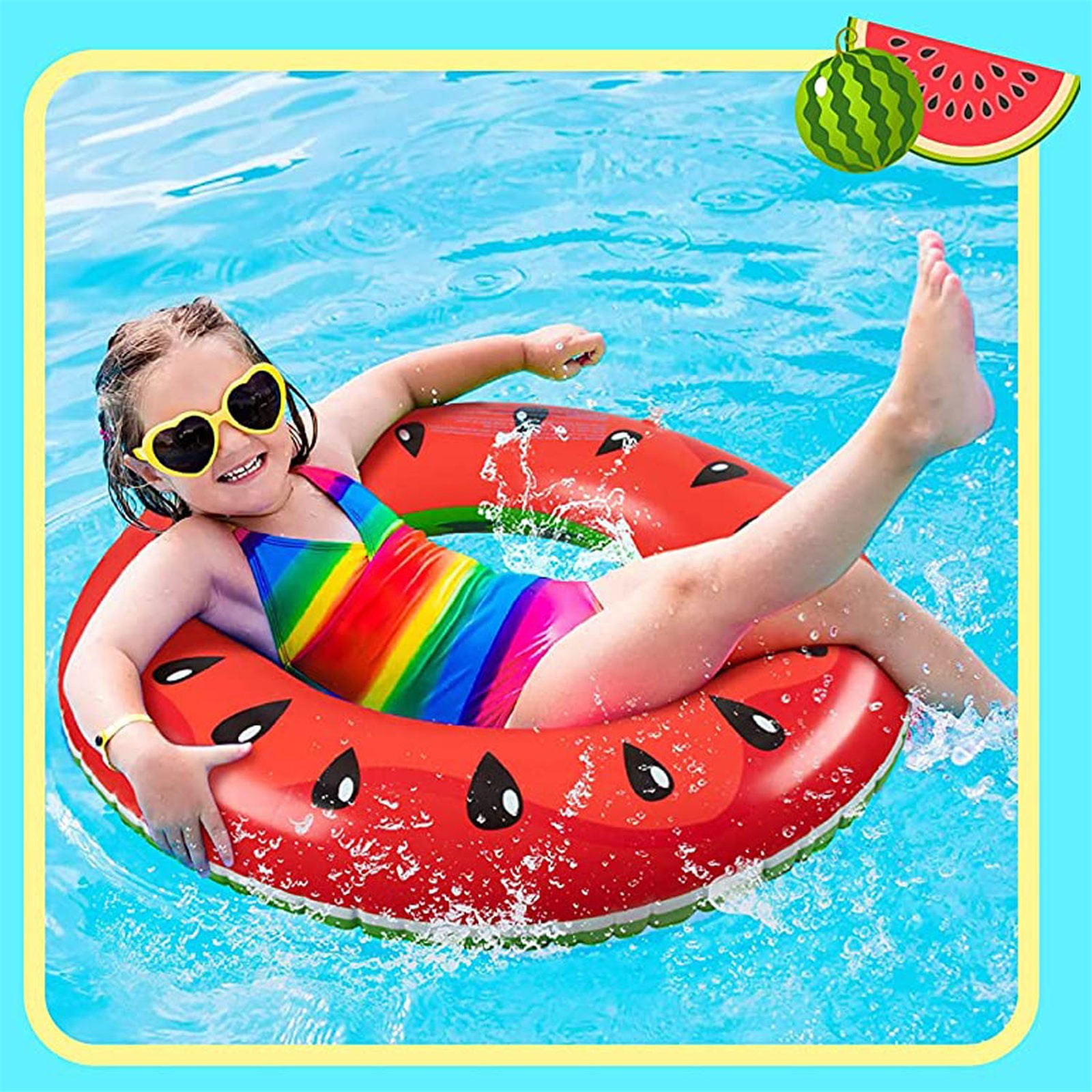 WOCACHI Fruit Swim Ring Inflatable Swim Ring PVC Pool Float for Adults ...