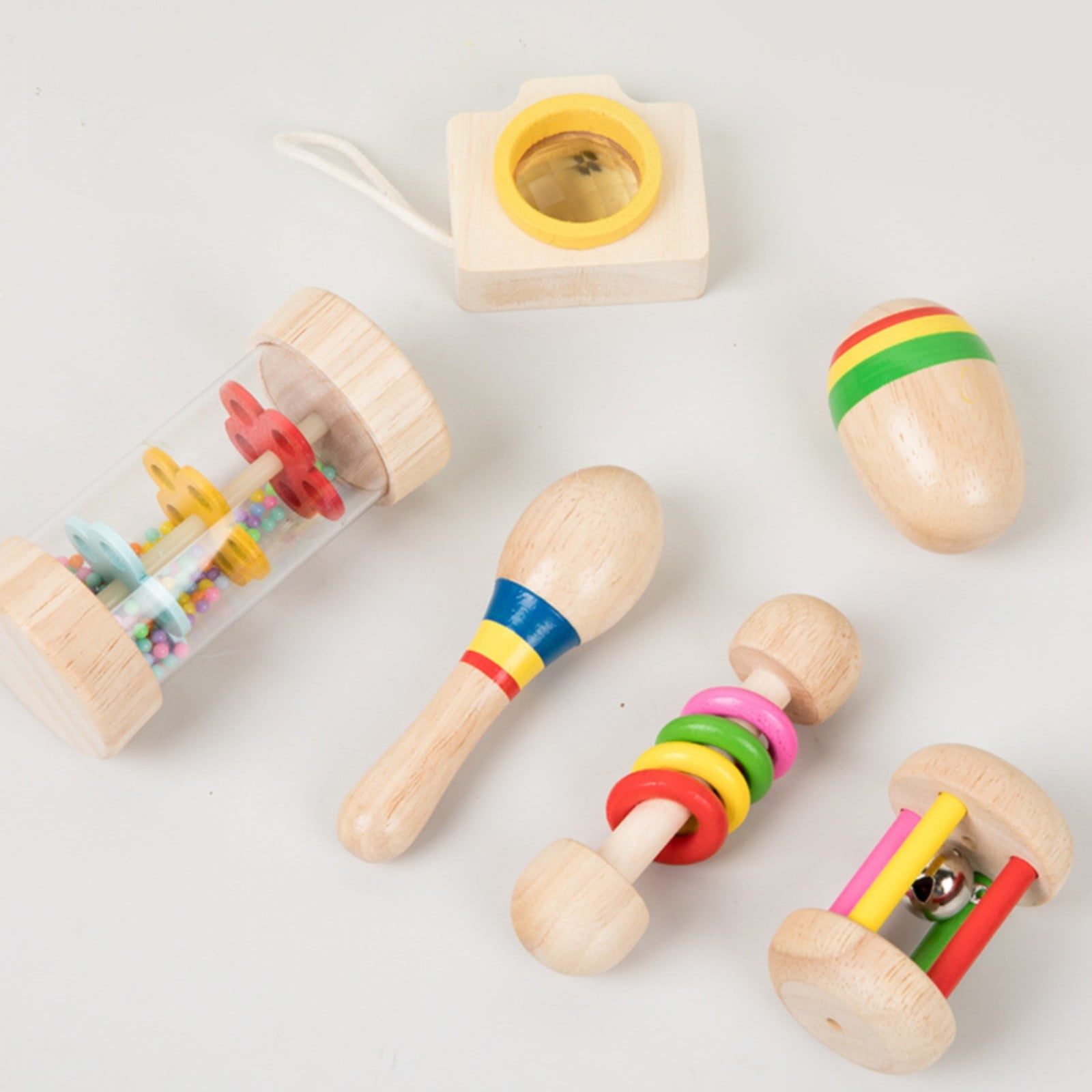 WOCACHI Oneshow Wooden Rainmaker Montessori Toys for Baby 612 Months ...