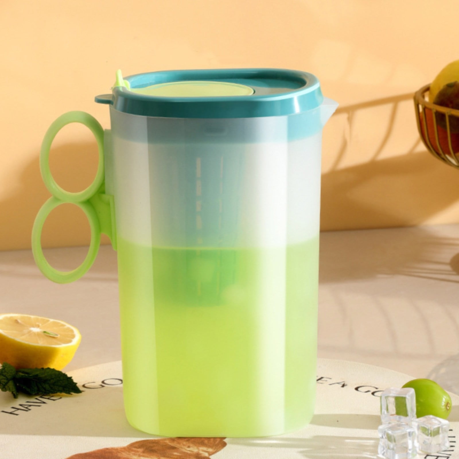 WOCACHI Plastic Water Pitcher with Flip Top Spout Lid Clear Slim Water ...