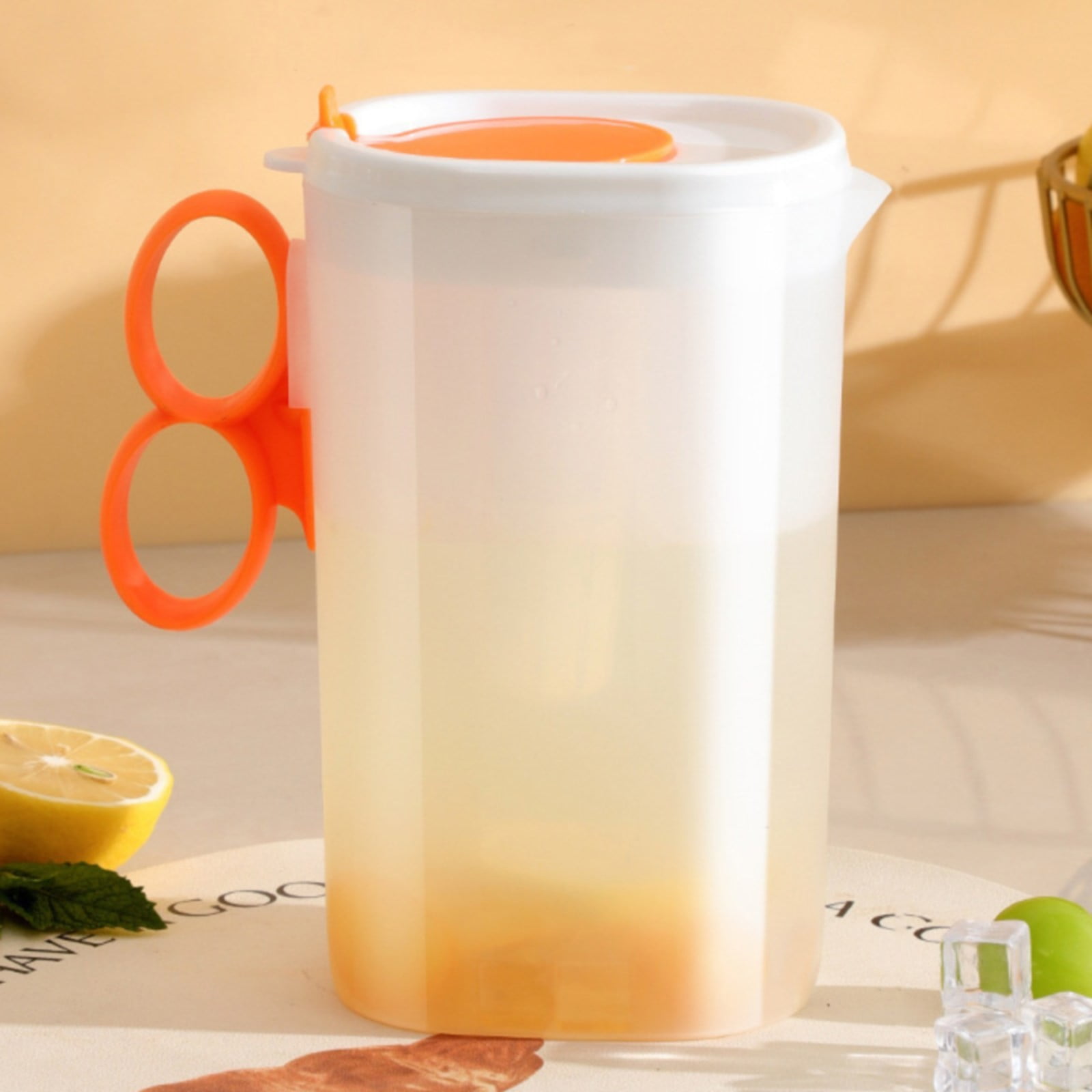 WOCACHI Plastic Water Pitcher with Flip Top Spout Lid Clear Slim Water ...