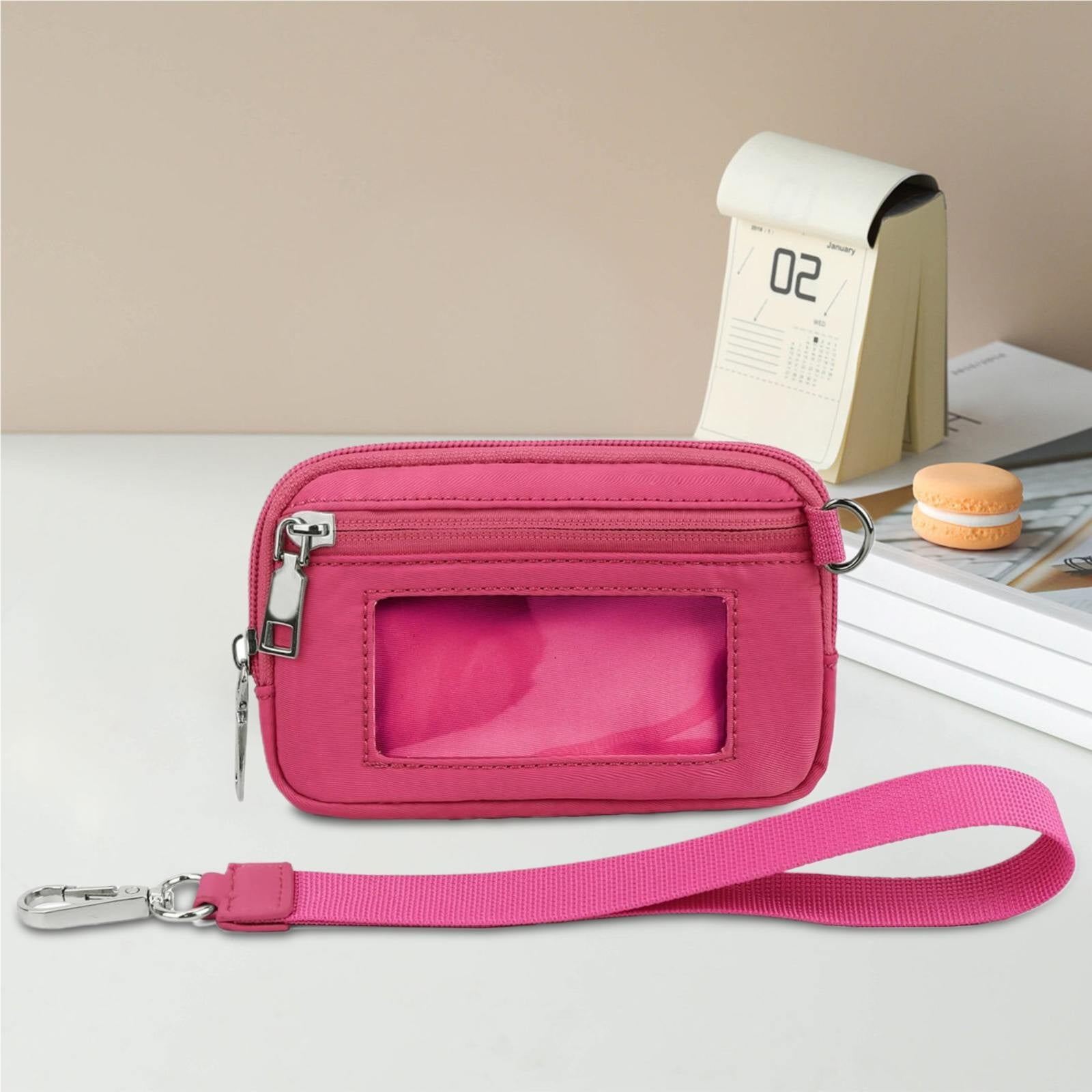 WOCACHI Wristlet Handbags for Women Nylon Keychain Wallet Zip Card Case ...