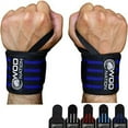 WOD Nation Durable Unisex Black & Dark Blue Weightlifting Wrist Wraps ...