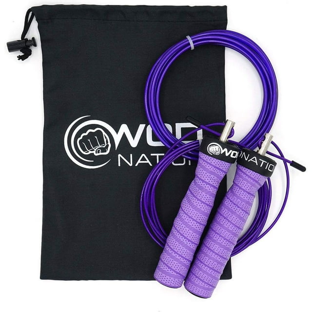 WOD Nation Adjustable Attack Speed Jump Rope for Men and Women, Purple ...