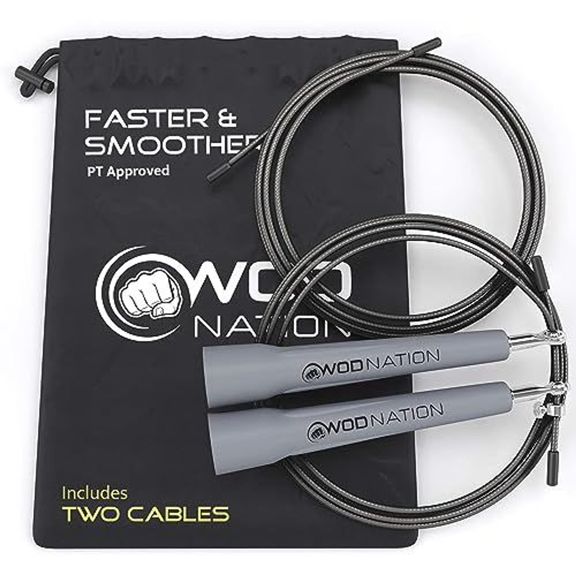 2 Pack WOD Nation Adjustable Speed Jump Rope For Men, Women & Children ...