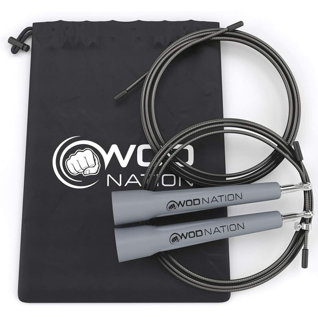 WOD Nation Blazing Fast Gray Speed Jump Rope for Endurance Workout ...