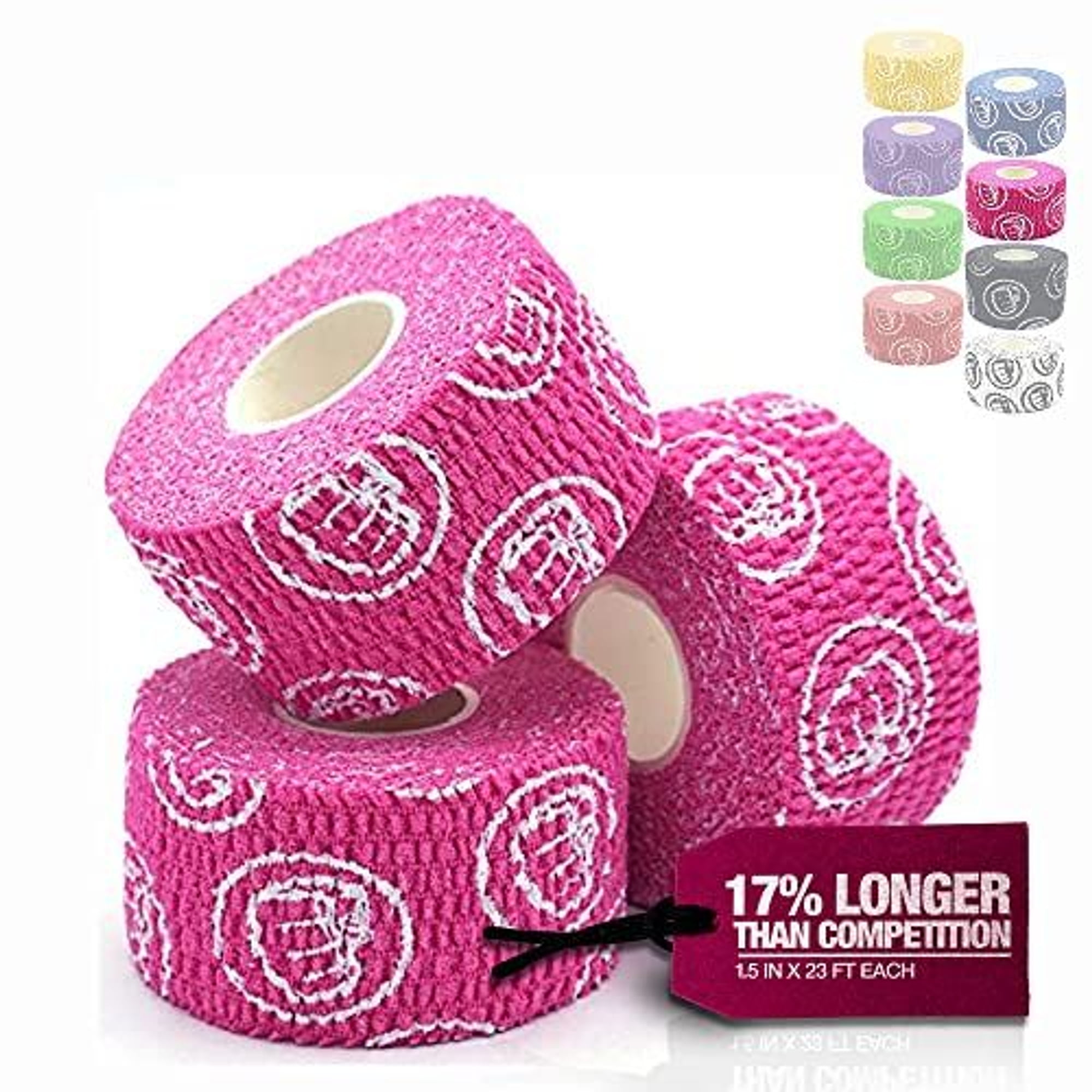 WOD Nation Weightlifting Tape, Pink Hook Grip Thumb Tape, 23 Feet, 3 ...