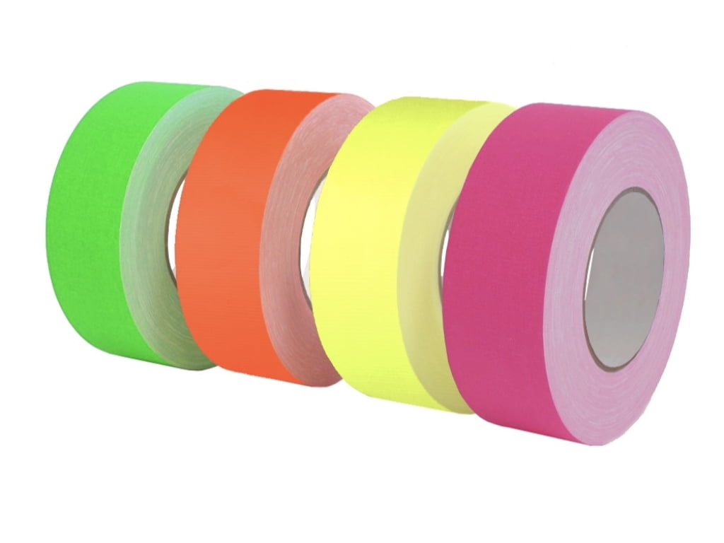 WOD Tape Fluorescent Yellow Gaffer Tape - 4 inch x 60 ft. - (Pack of 12 ...