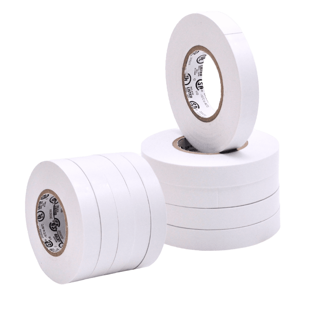 WOD Tape White Electrical Tape General Purpose 1/2 in. x 66 ft. High ...