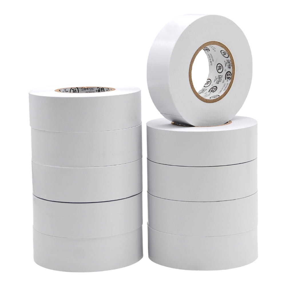 WOD Tape White Electrical Tape General Purpose 1 in. x 66 ft. High Temp ...