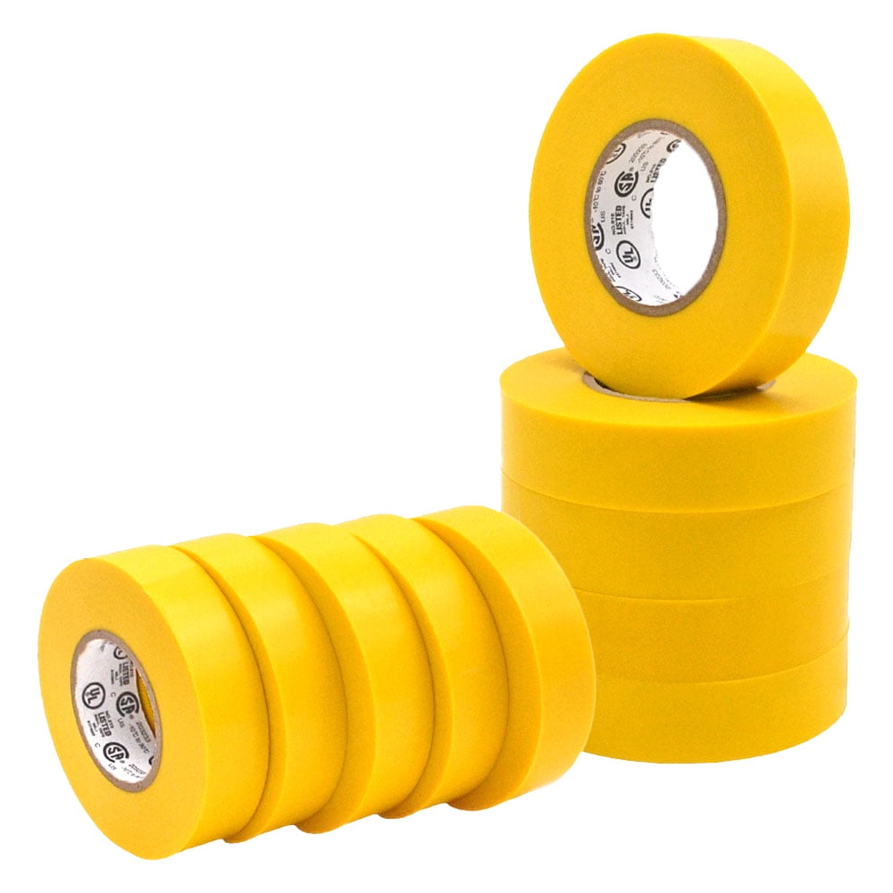 WOD Tape Yellow Electrical Tape General Purpose 3/4 in. x 66 ft. High ...