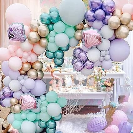 WODJR 119 Pcs Mermaid Balloon Garland Arch Kit Mermaid Party ...