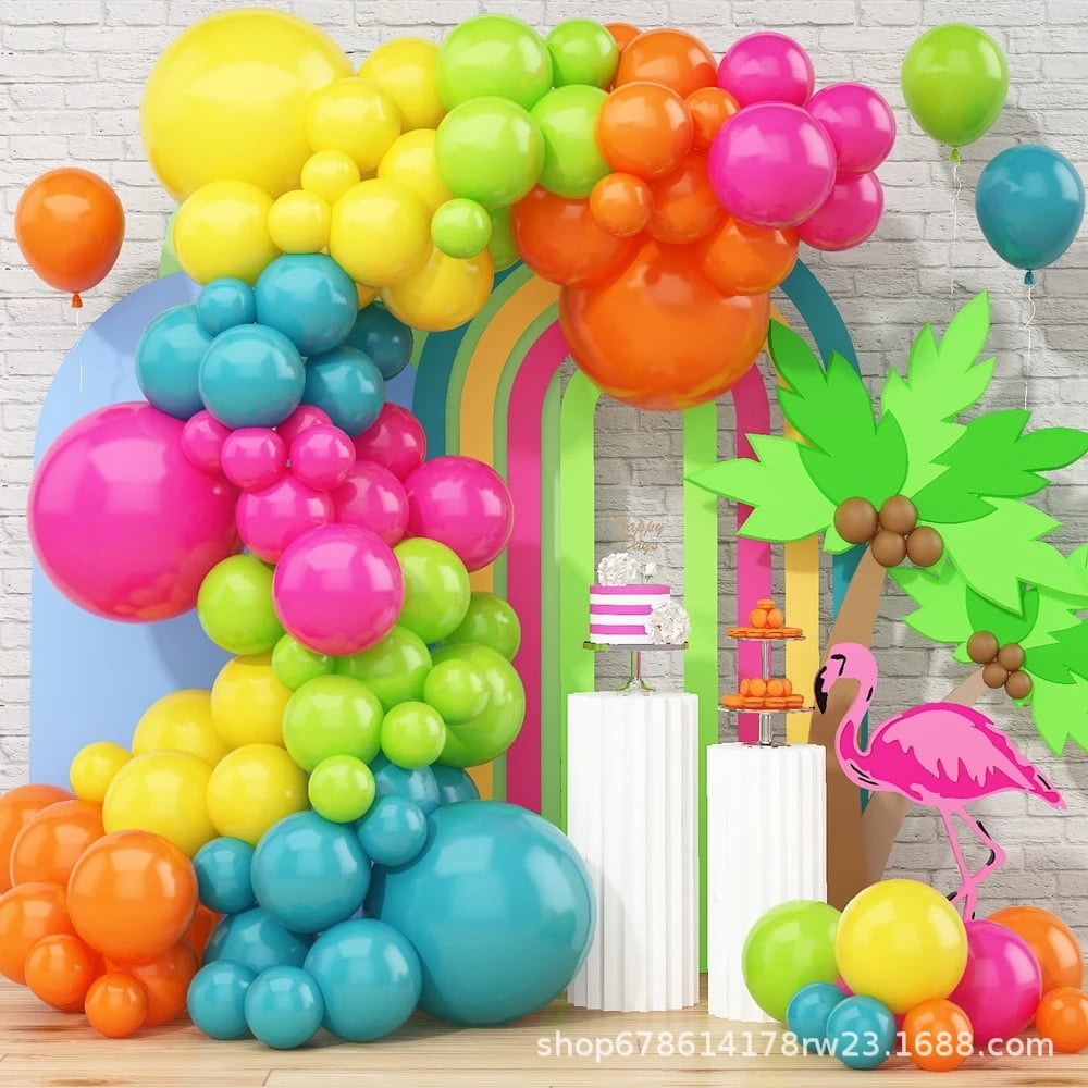 WODJR 128Pcs Tropical Balloons Garland Arch Kit Tropical Party ...