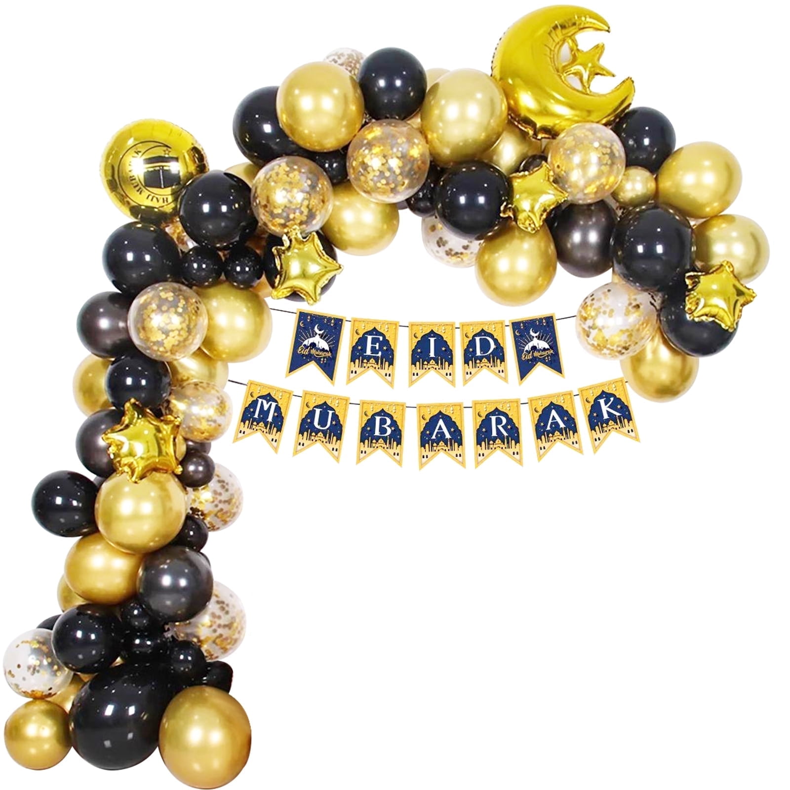 WODJR 70 Pcs Eid Mubarak Balloon Garland Eid Mubarak Party Decorations ...