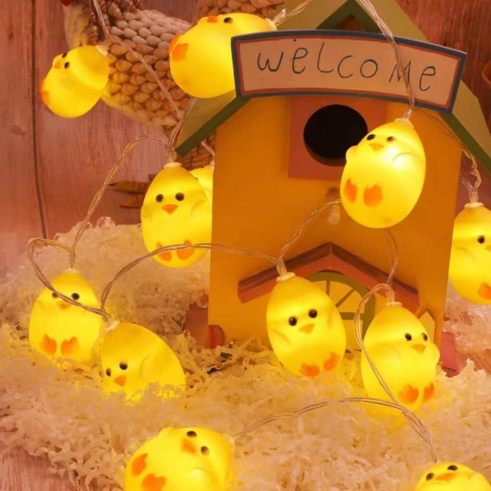 WODJR Easter String Light Easter Party Decoration Easter Chicken String ...