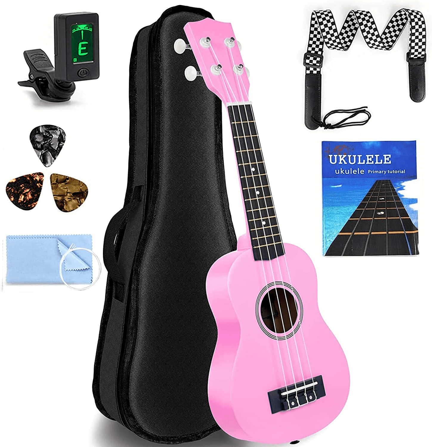 WOERMA 21 Inch Soprano Ukulele Beginner Kit for Kids & Adults with Bag ...