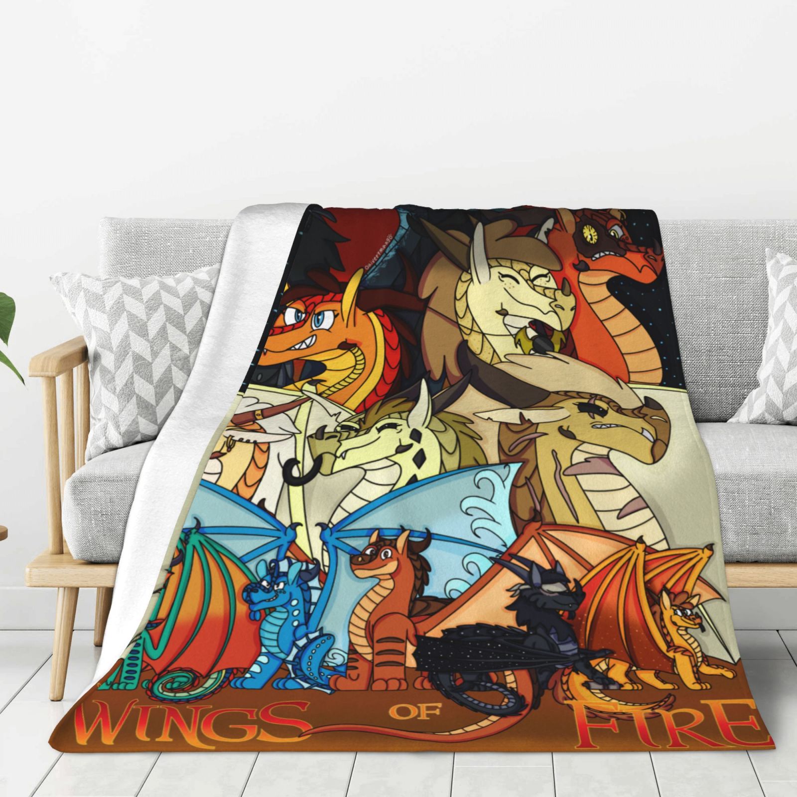WOF Wings Of Fire Dragon Blanket Cozy Soft Fleece Flannel Bed Blanket ...