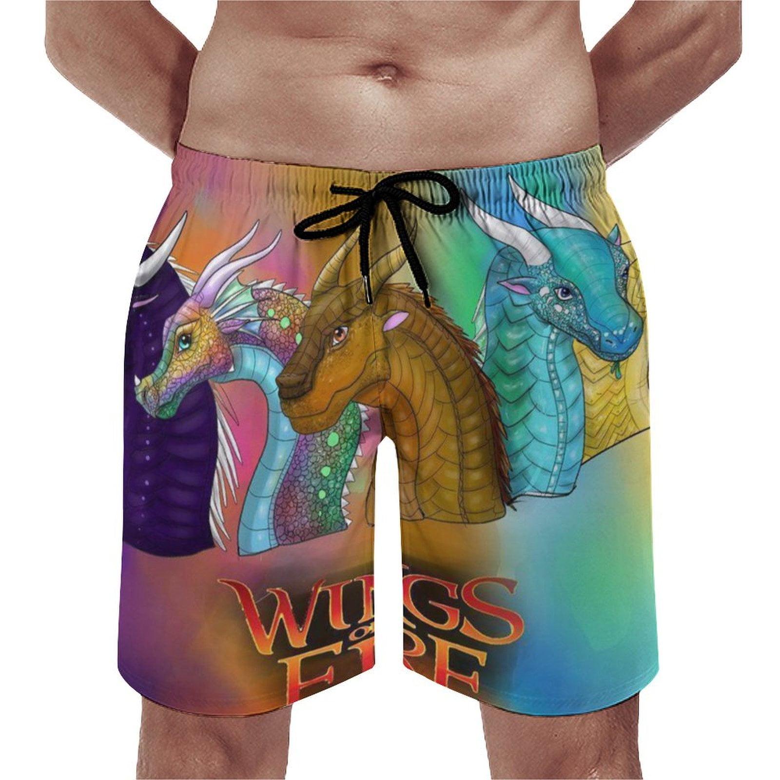 WOF Wings Of Fire Men's Swim Trunks Quick Dry Beach Board Shorts Summer ...