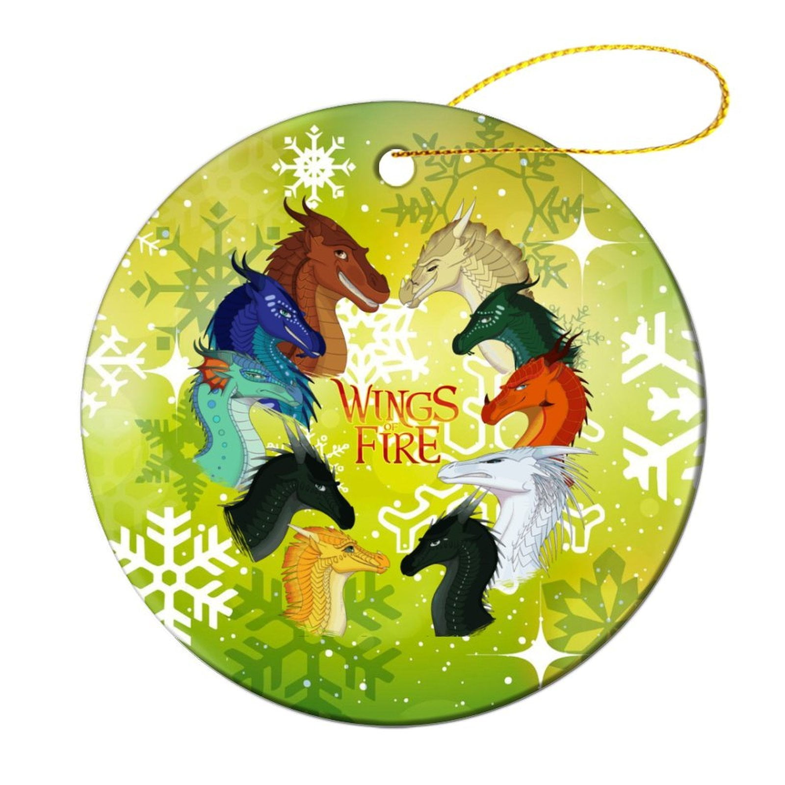 WOF Wings Of Fire Round Christmas Tree Hanging Decor Ceramic Xmas ...
