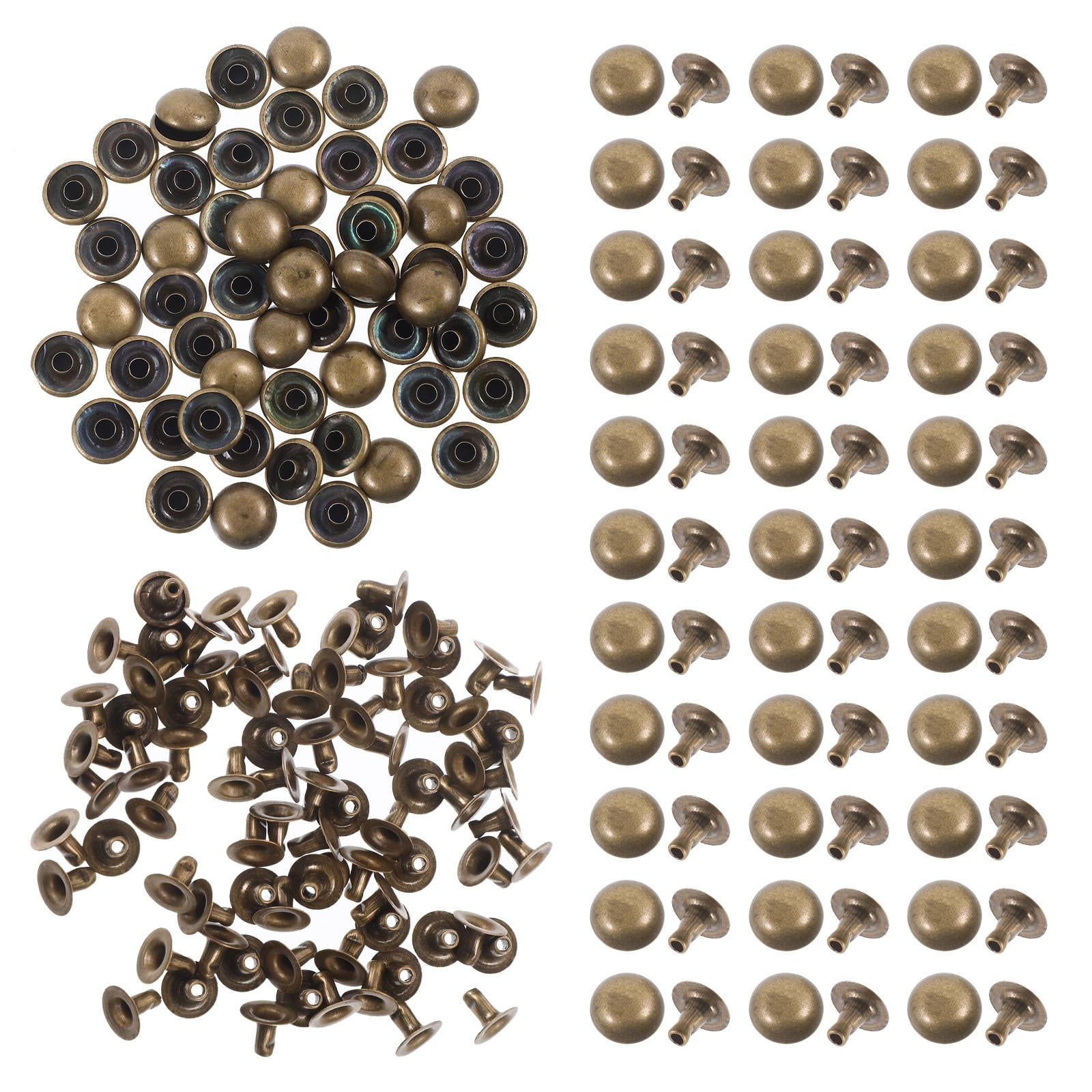 WOFASHPURET 100Pack Spike Rivets DIY Metal Studs Punk Style Decoration ...