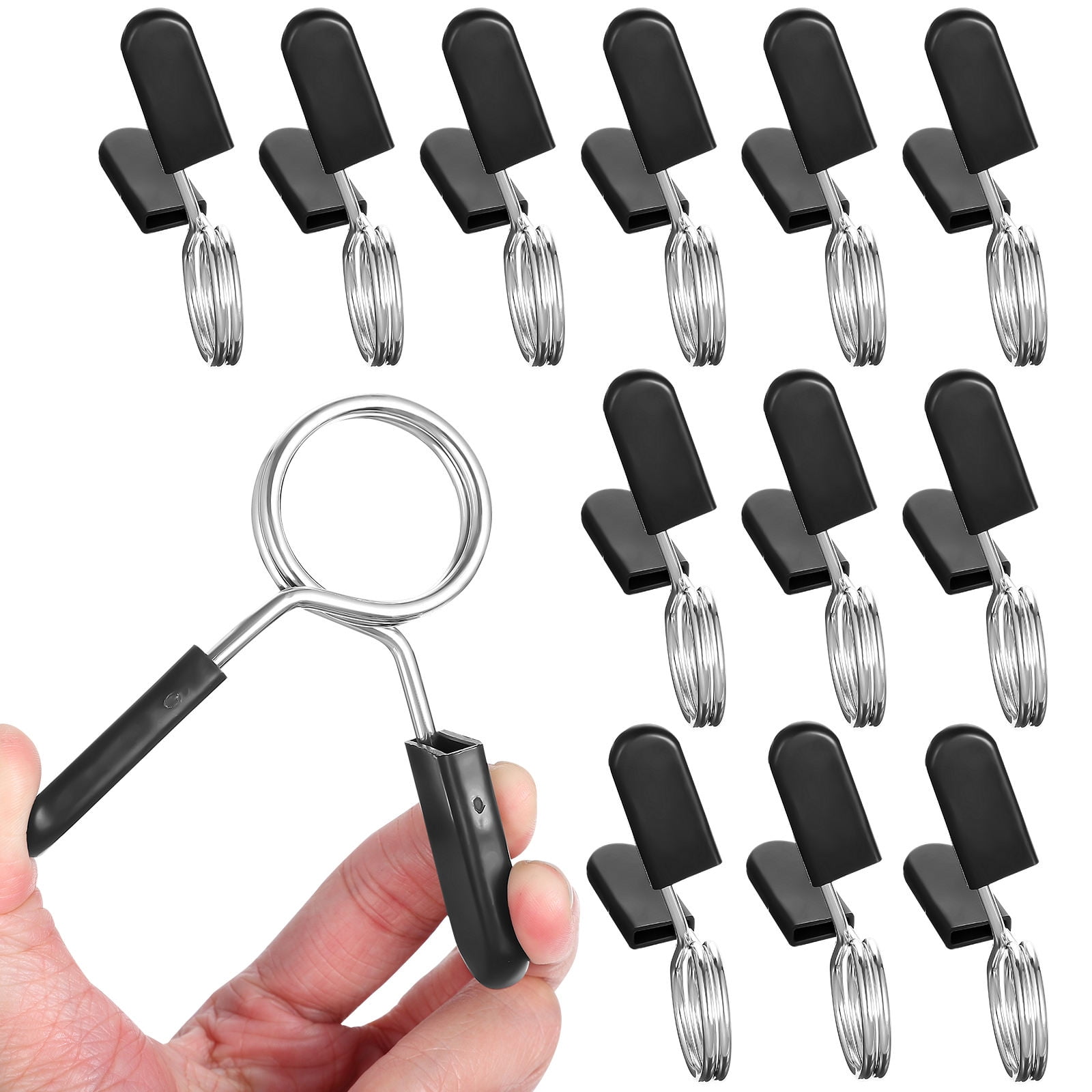WOFASHPURET 12Pcs Barbell Spring Clips For Dumbbells And Barbells With ...