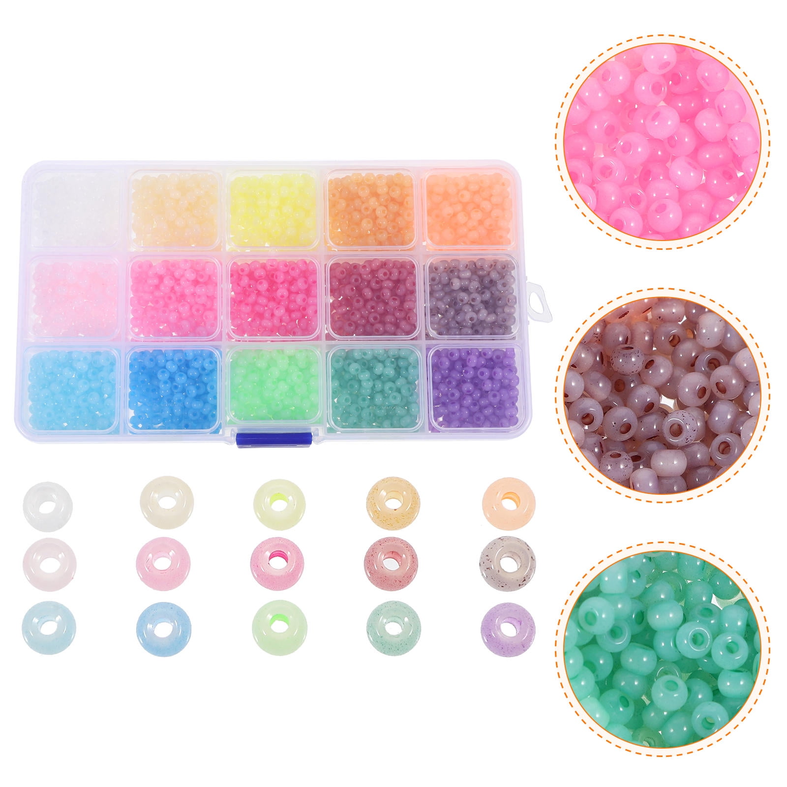WOFASHPURET Glass Beads Assorted Color Round Diy Accessories for ...