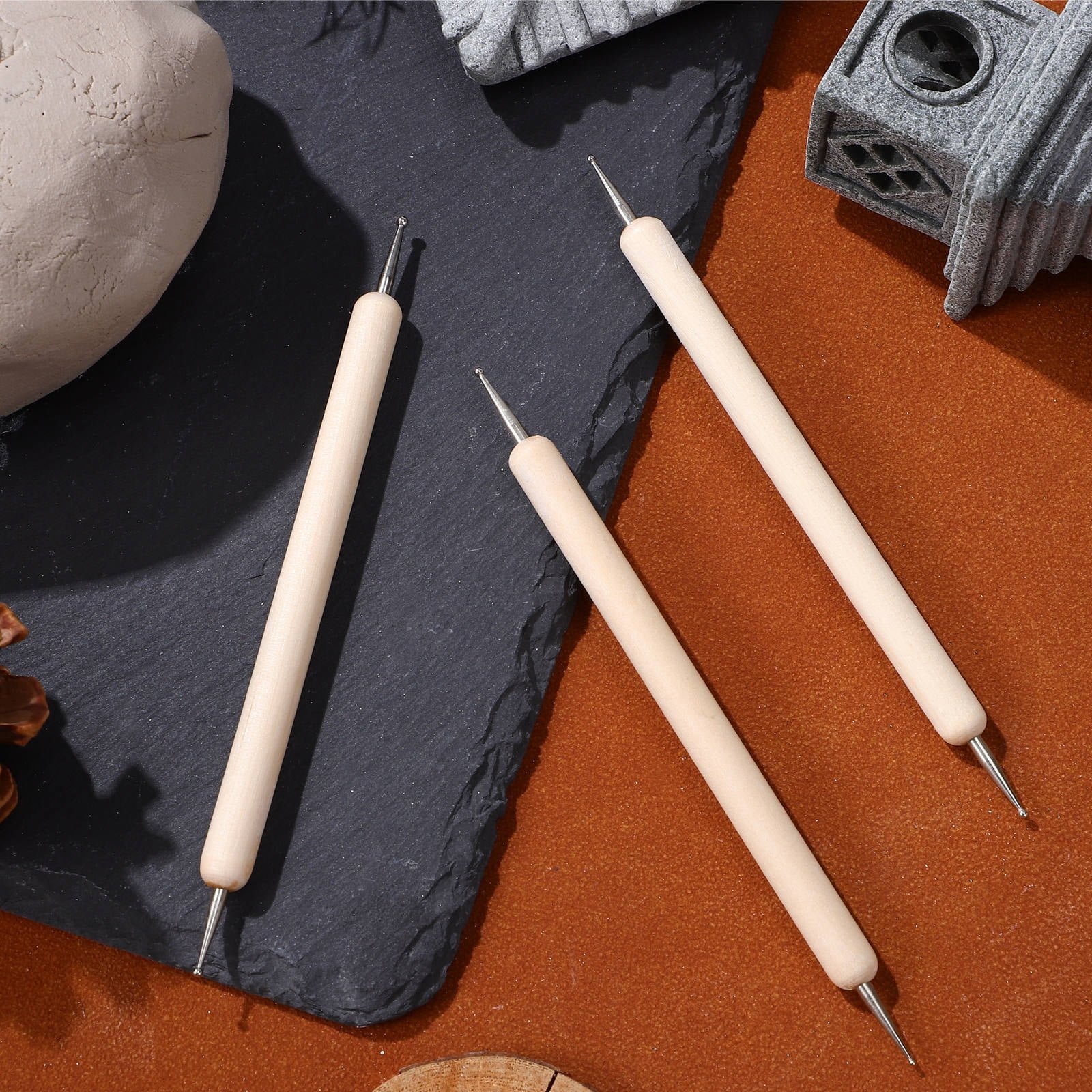 WOFASHPURET Pottery Sculpture Tool 3Pcs Ball Styluses for Metal or ...