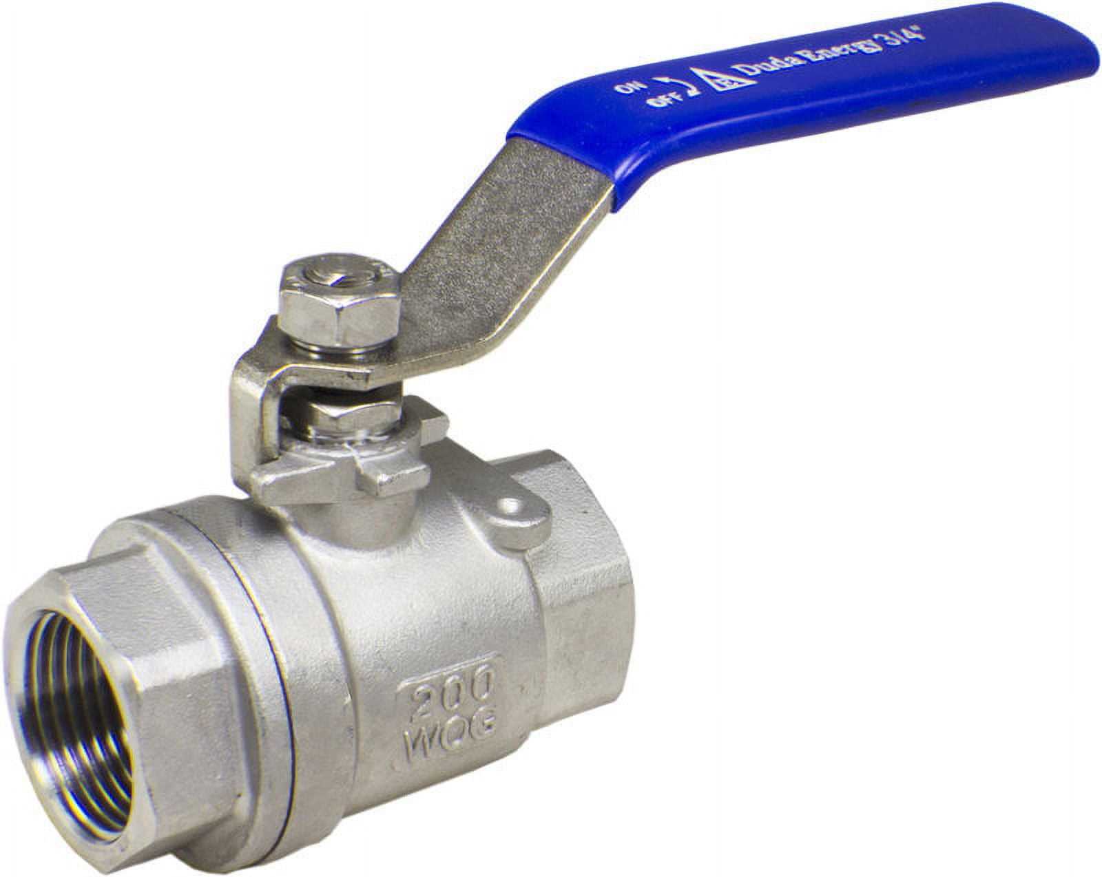 WOG200 2-Piece 3/4" NPT Ball Valve Full Port 304 Stainless Steel w/Blue ...