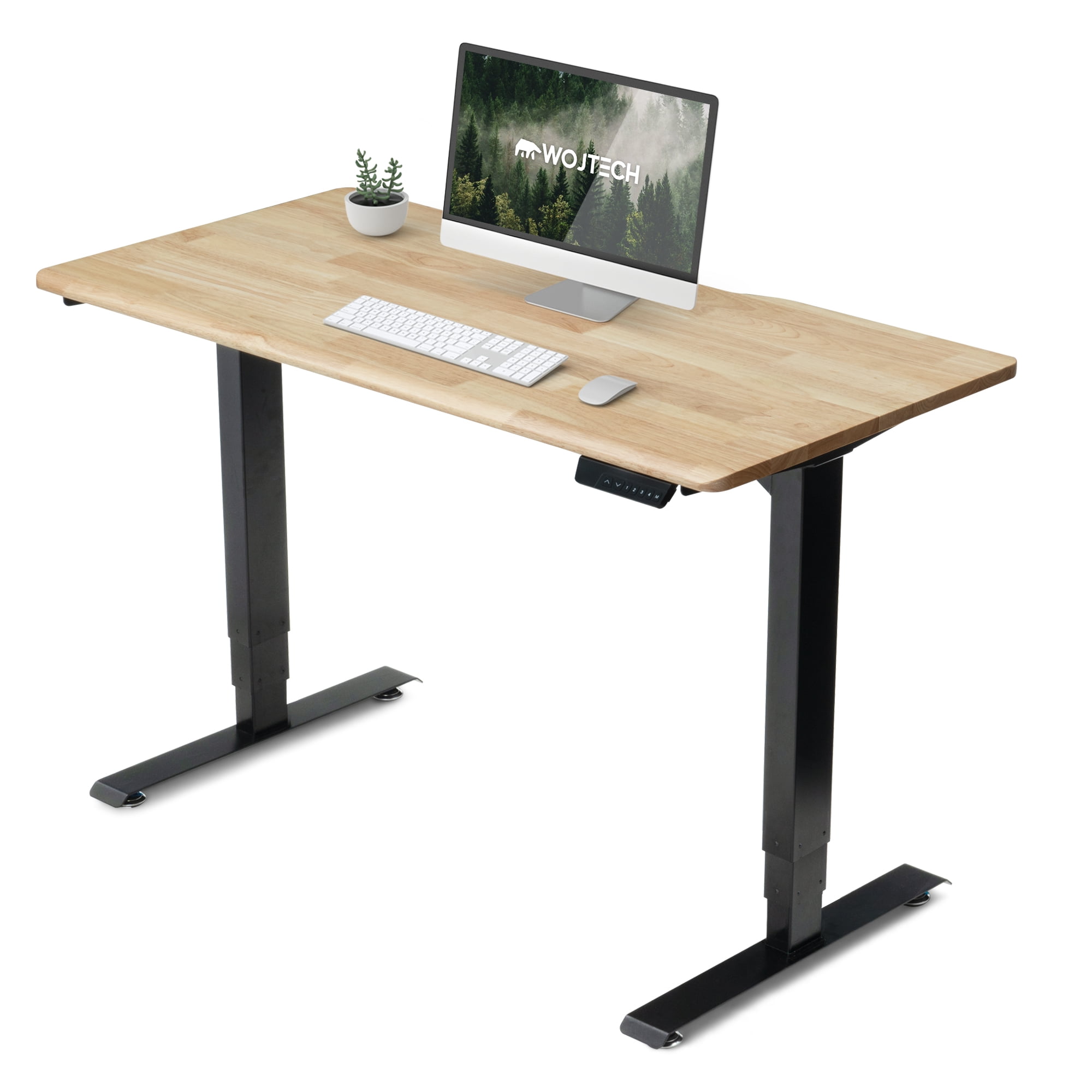 WOJTECH Adjustable Height Standing Solid Wood Desk - Powerful Dual ...