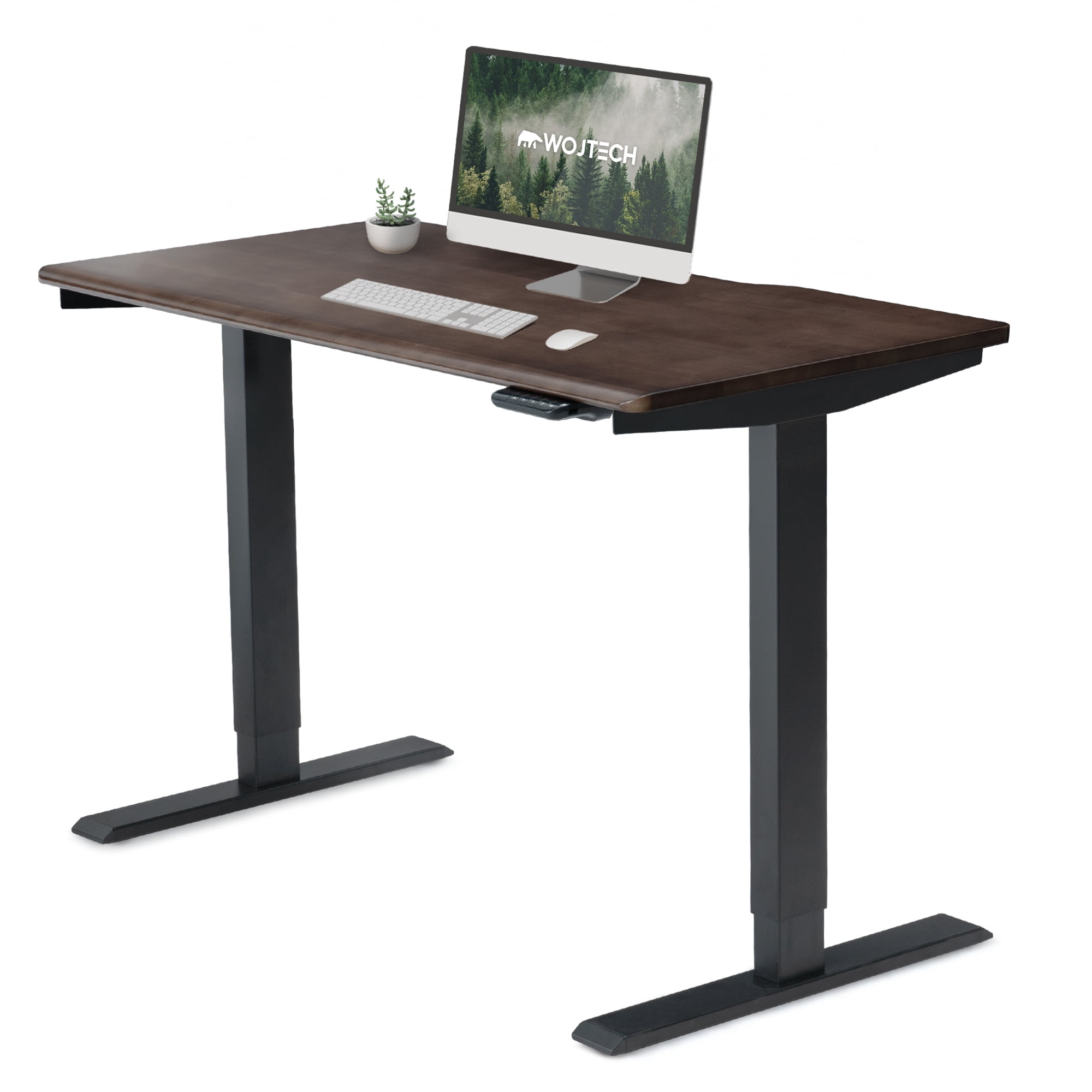 WOJTECH Adjustable Standing Solid Wood Desk- Desktop and Frame, Sturdy ...