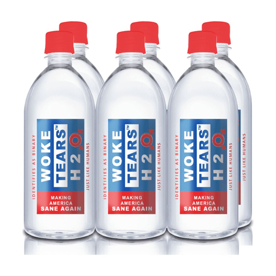 WOKE TEARS Premium Purified Bottled Water - Binary H2O Label - 6-pack ...