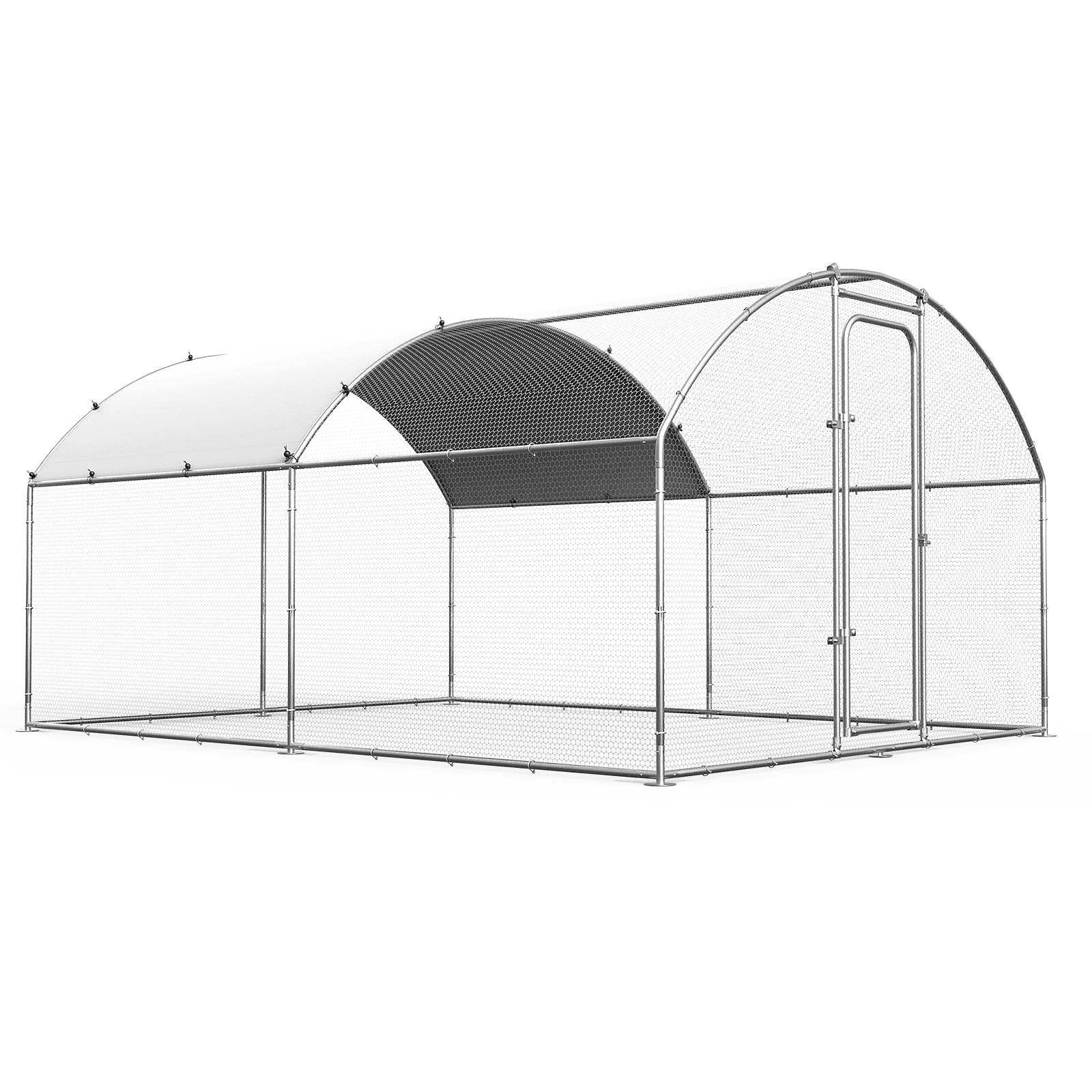 WOKEEN Large Metal Chicken Coop Walk-in Chicken Run for Yard Chicken ...