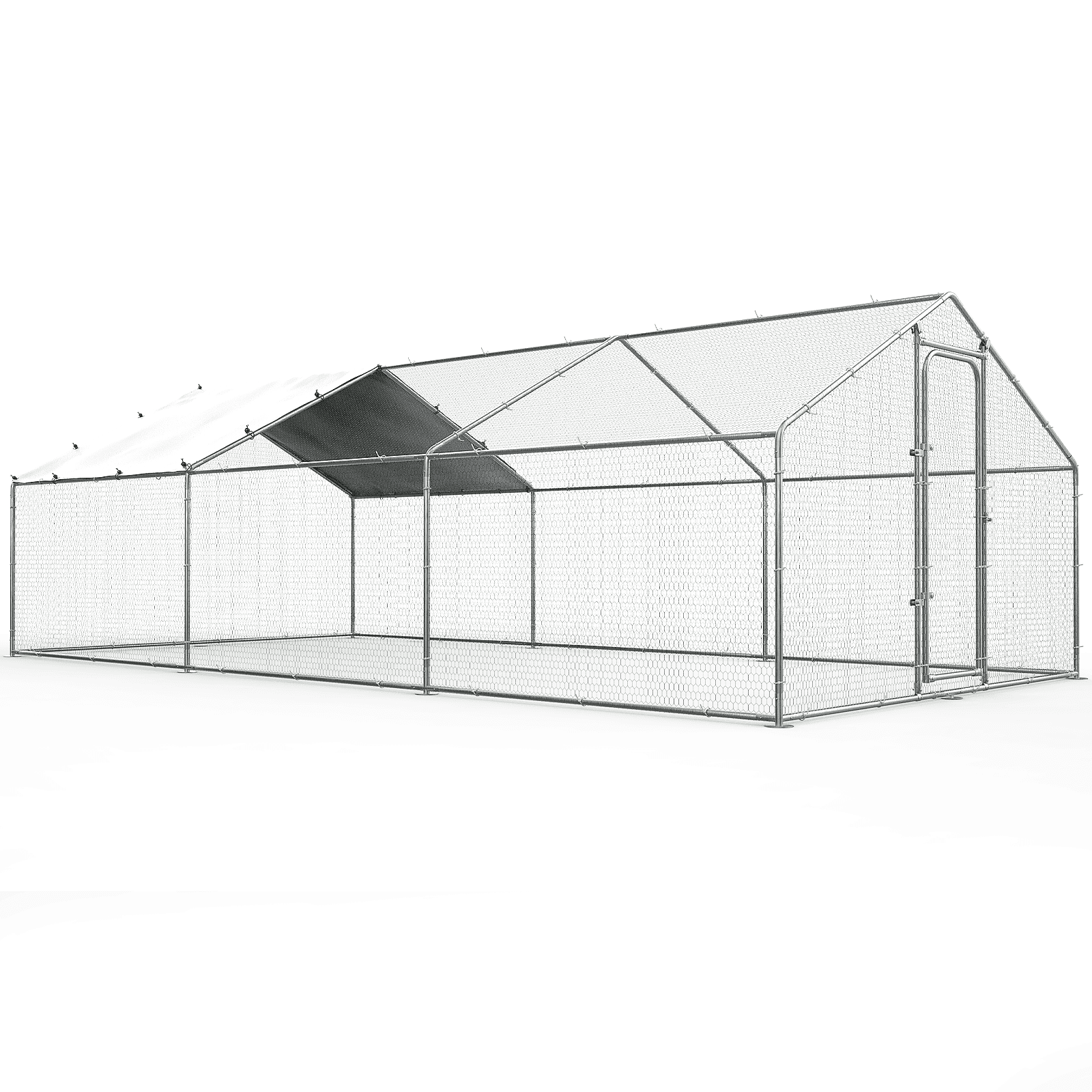WOKEEN Large Metal Chicken Coop Walk-in Poultry Cage Heavy Duty Chicken ...