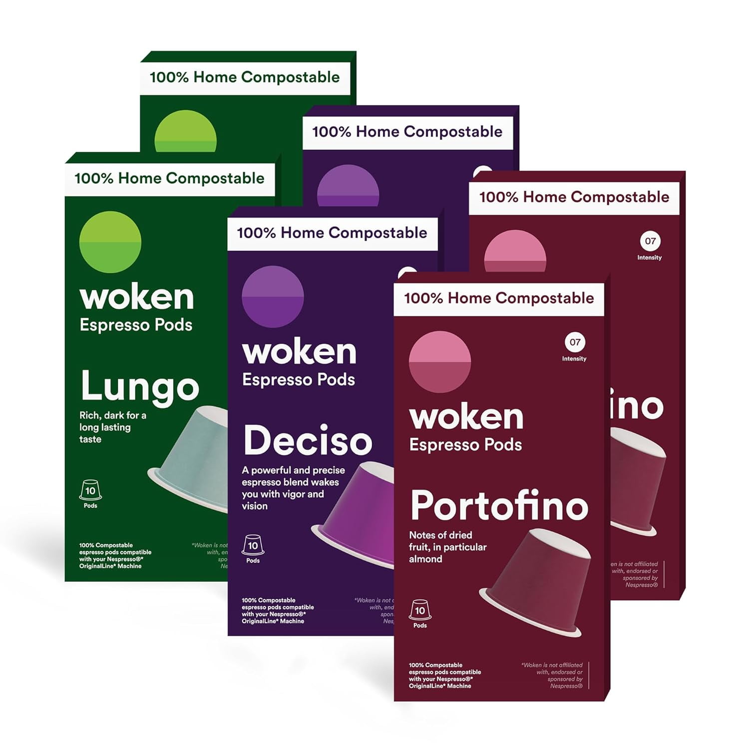 WOKEN COFFEE Compostable Nespresso Pods Variety Pack - Dark and Medium ...