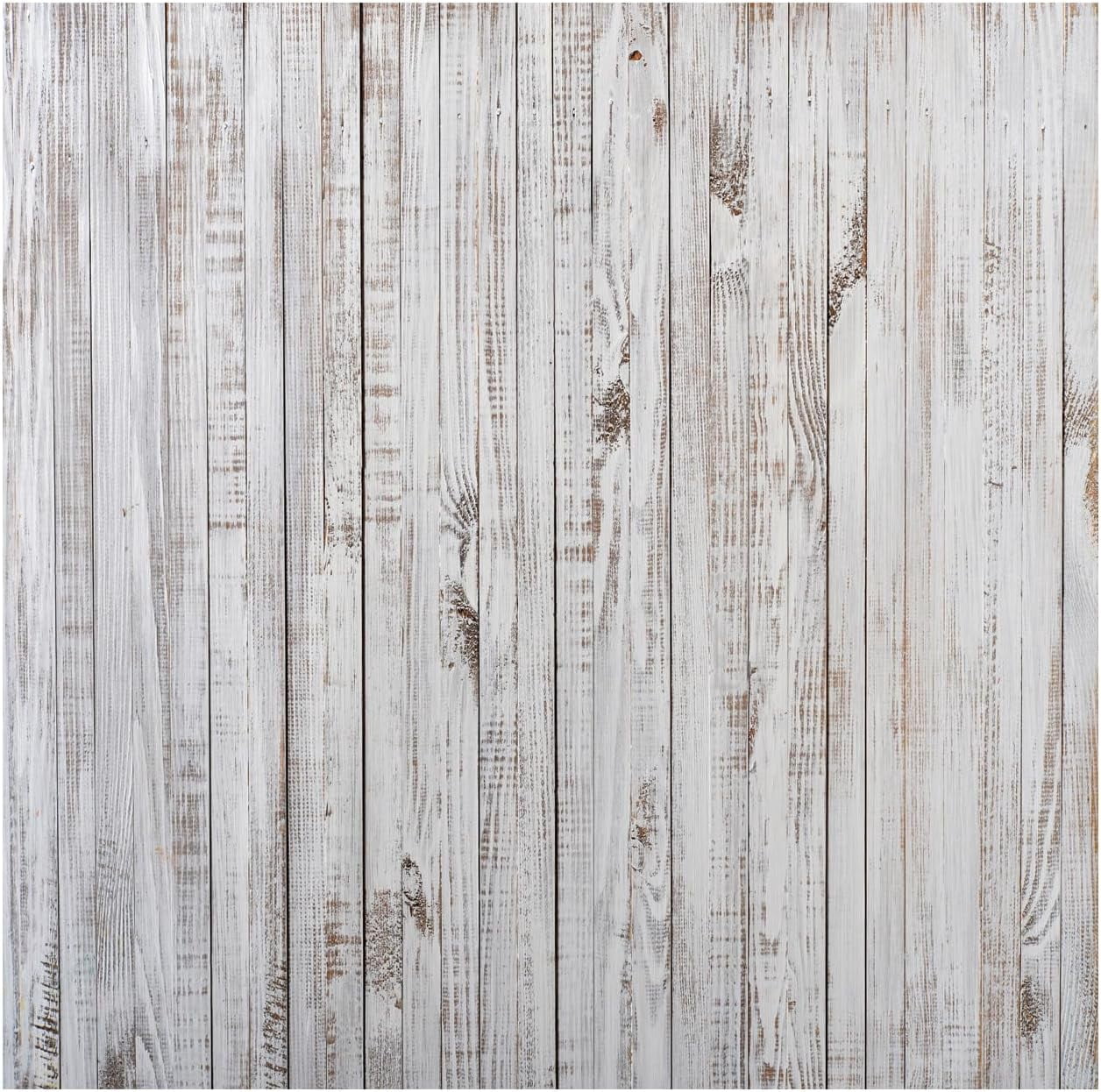 WOLADA 7x5FT Vintage Wood Backdrop Retro Rustic White Gray Wooden Floor ...