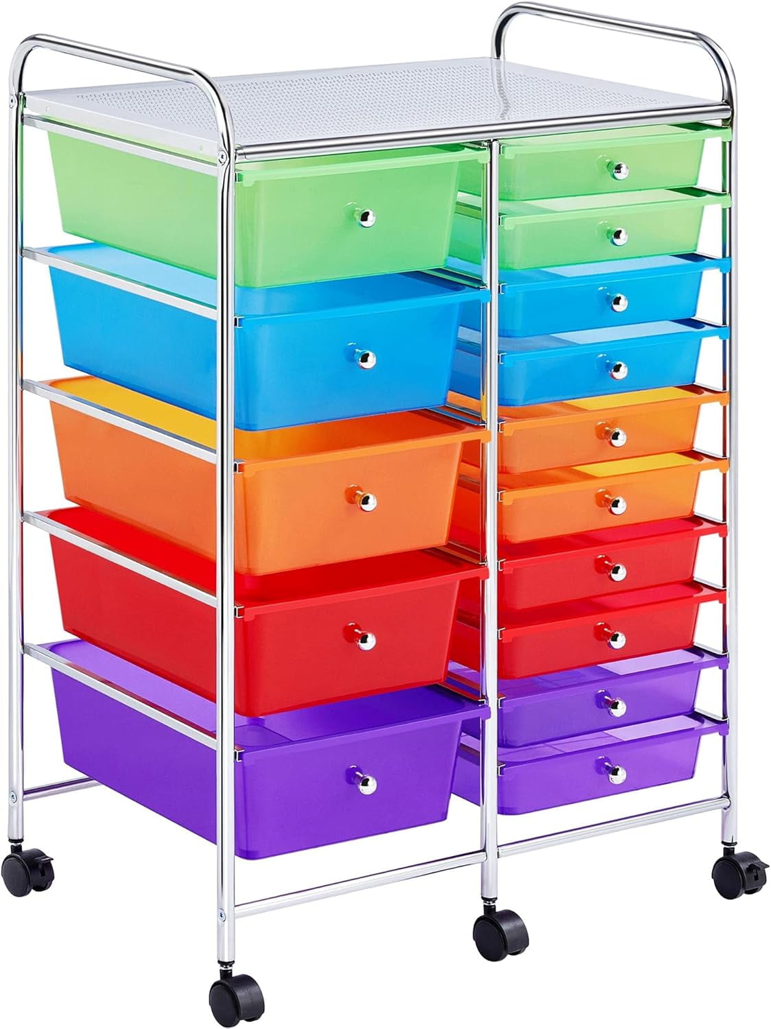 WOLEGEDO 20 Drawers Rolling Storage Cart Multipurpose Movable Organizer ...