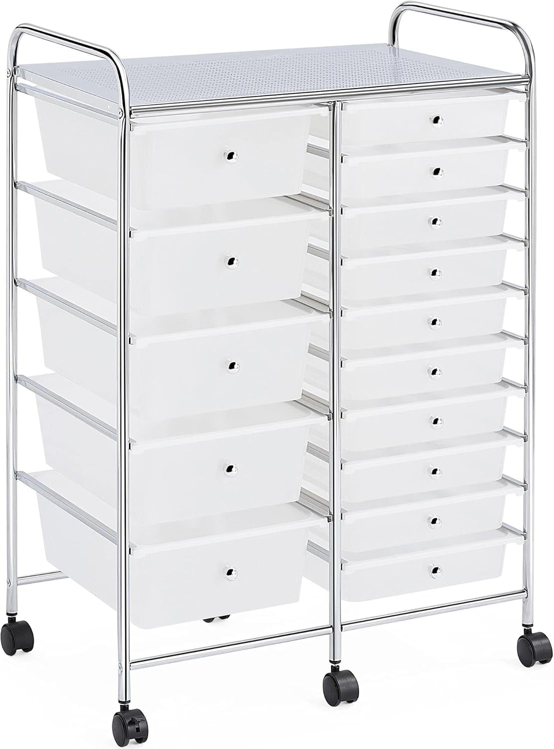 WOLEGEDO 20 Drawers Rolling Storage Cart Multipurpose Movable Organizer ...