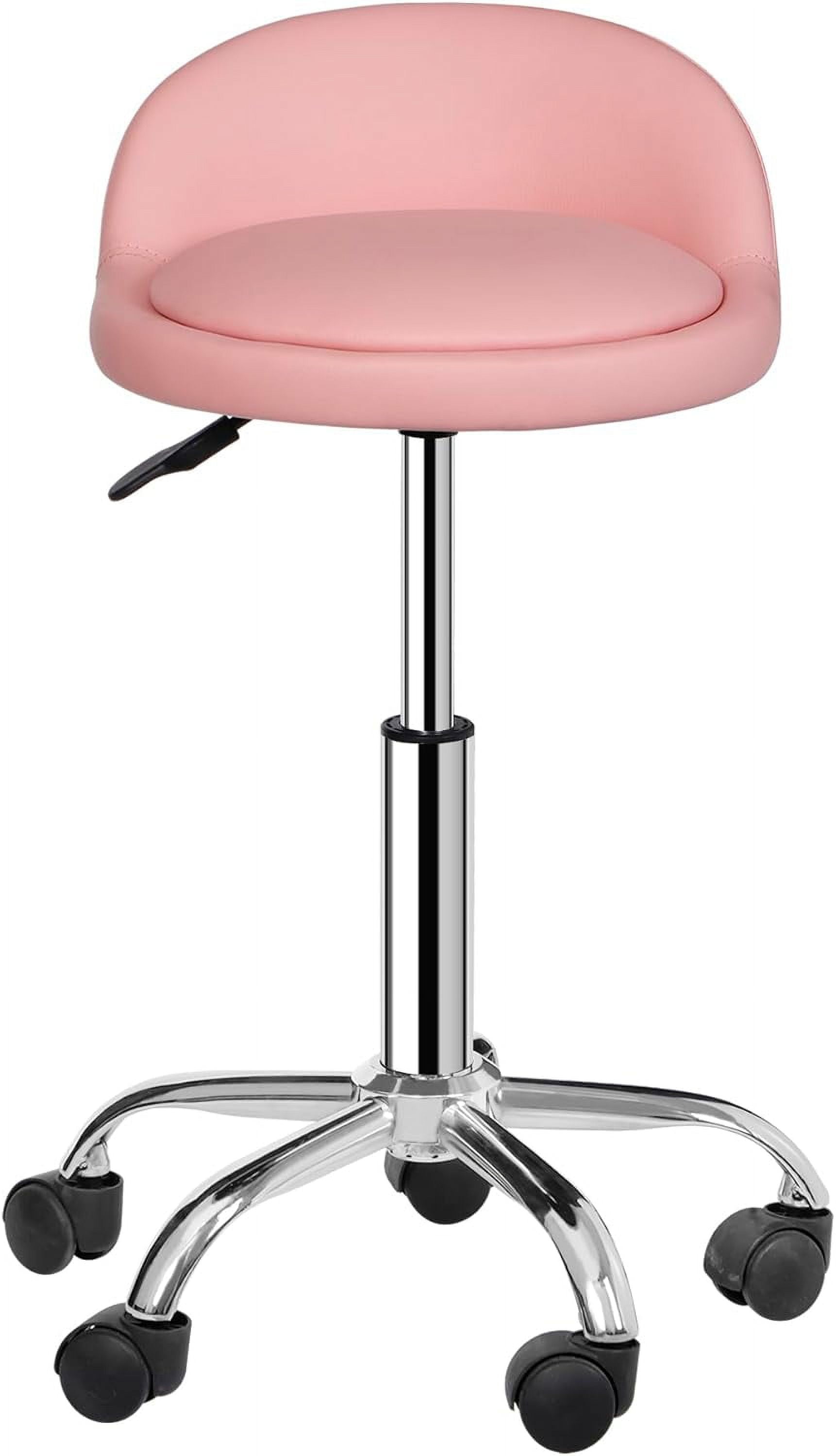 WOLEGEDO Adjustable Height Hydraulic Rolling Swivel Salon Stool Chair ...