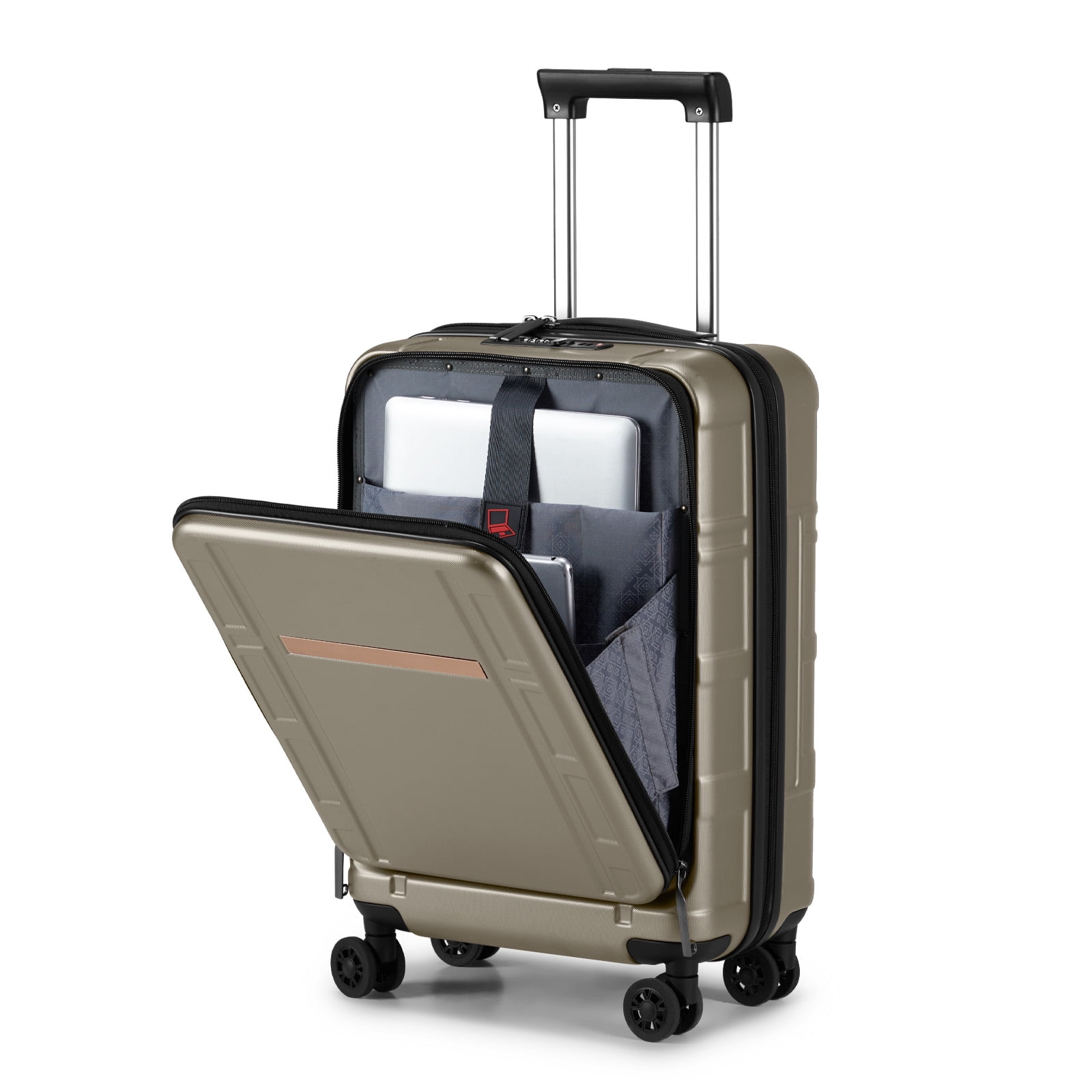 WOLEGEDO Carry on Luggage 22x14x9 Airline Approved, ABS+PC Hard Shell ...