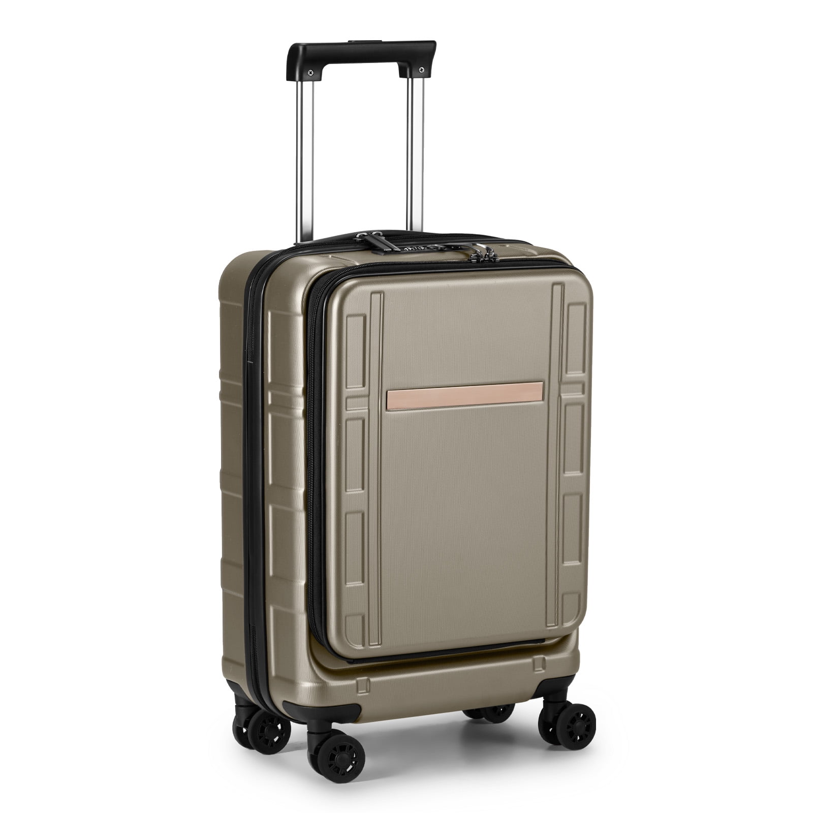 WOLEGEDO Carry On Luggage with Front Laptop Compartment, Hardside ...