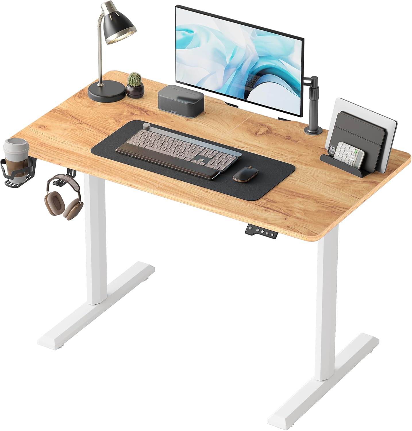 WOLEGEDO Electric Standing Desk, 48 x 24 Inches Height Adjustable Stand ...