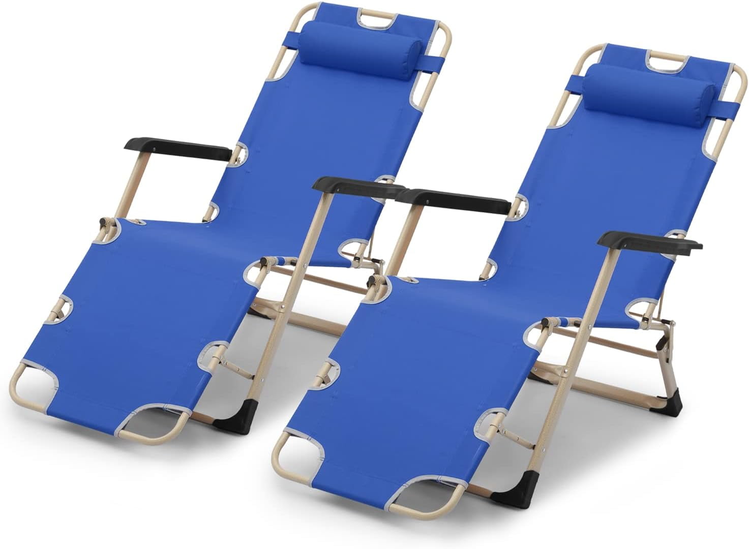 WOLEGEDO Lounge Chairs for Outside Set of 2, Folding Reclining Patio ...