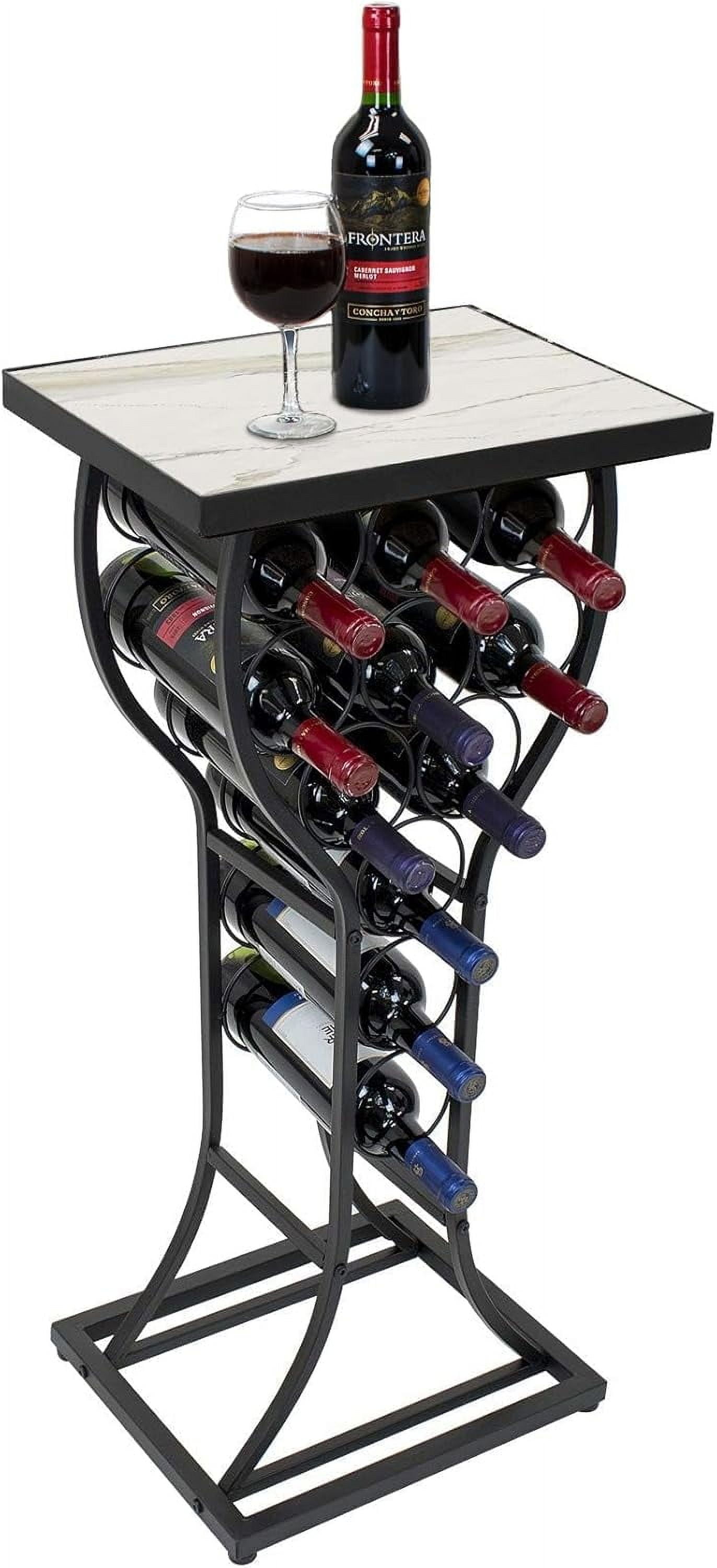 WOLEGEDO Wine Rack Console for Home Bar - Mini Wine Stand with Faux ...