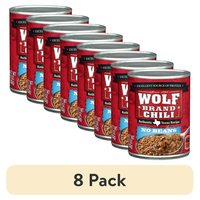 (8 pack) WOLF BRAND Chili No Beans, Chili Without Beans, 10 oz ...
