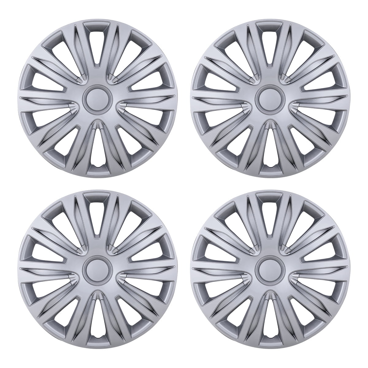 15" Set of 4 Snap-On Wheel Covers, Full Hub Caps for R15 Tire & Steel ...
