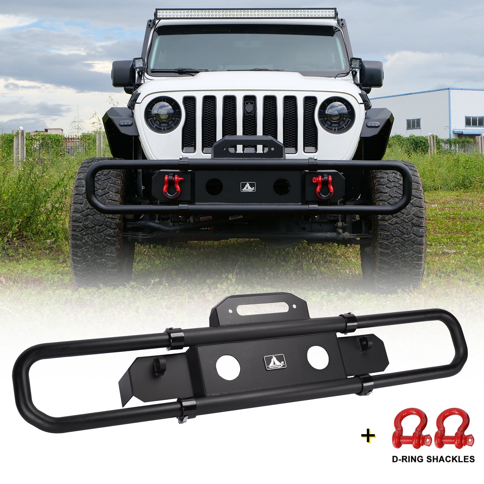 WOLFSTORM Front Bumper Fits 2018-2022 Jeep Wrangler JL/JLU w/ D-Ring ...