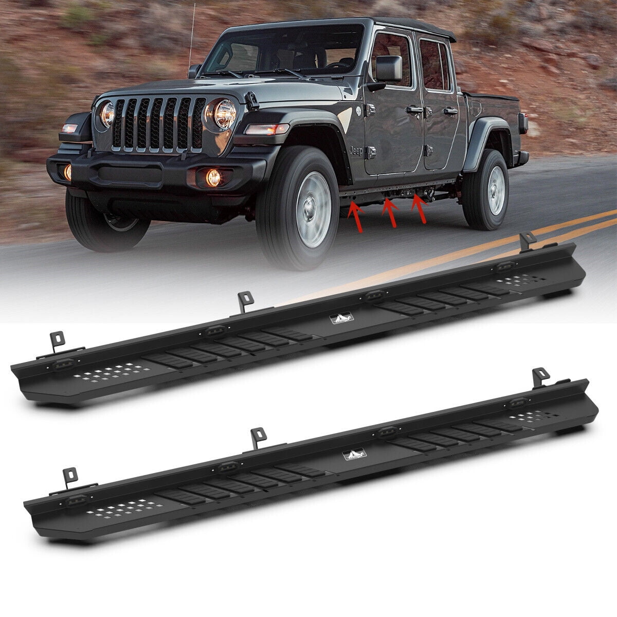 WOLFSTORM Side Steps For 2019-2023 Jeep Gladiator JT 4 Door Nerf Bars ...